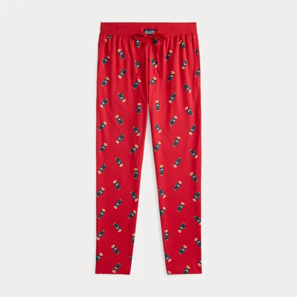Ralph Lauren Polo Bear Jersey Pajama Pant - Red