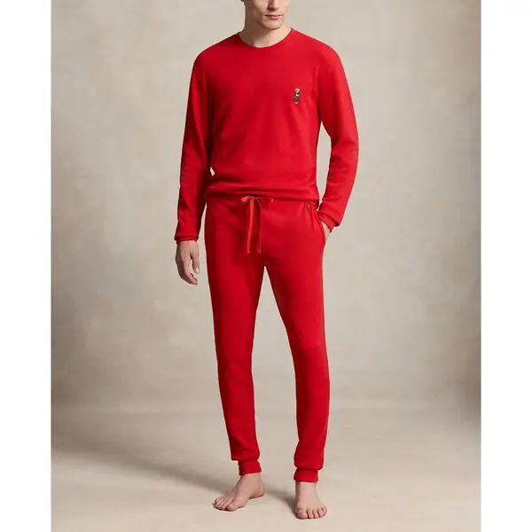 Ralph Lauren Polo Bear Waffle-knit Sleep Set - Red