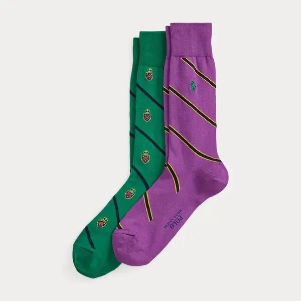 Ralph Lauren Crest Cotton-blend Trouser Sock 2-pack