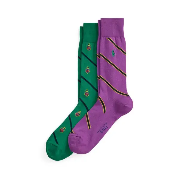 Ralph Lauren Crest Cotton-blend Trouser Sock 2-pack