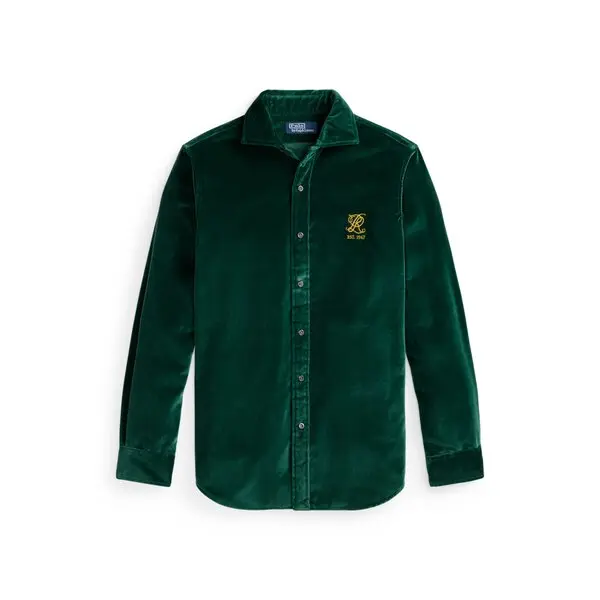 Ralph Lauren Classic Fit Embroidered Velvet Shirt