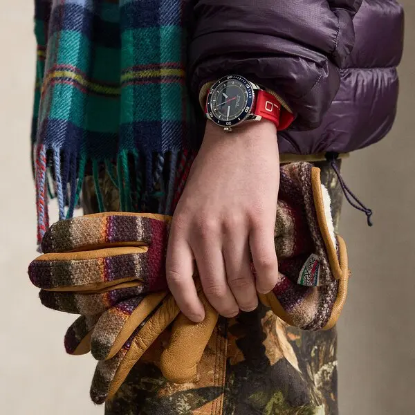 Ralph Lauren Textured-stripe Hybrid Goatskin Gloves - Brown Multi