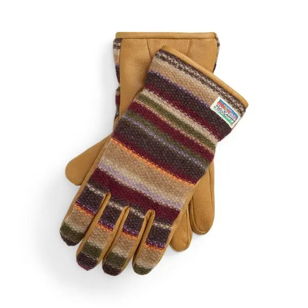 Ralph Lauren Textured-stripe Hybrid Goatskin Gloves
