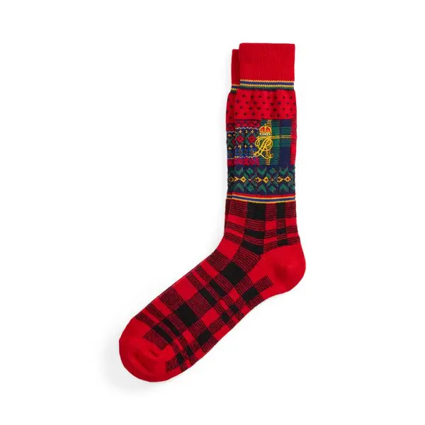 Ralph Lauren Sampler Plaid Boot Socks