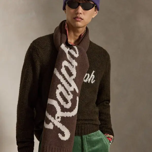 Ralph Lauren The Logo Wool-alpaca Scarf - Cooper Brown