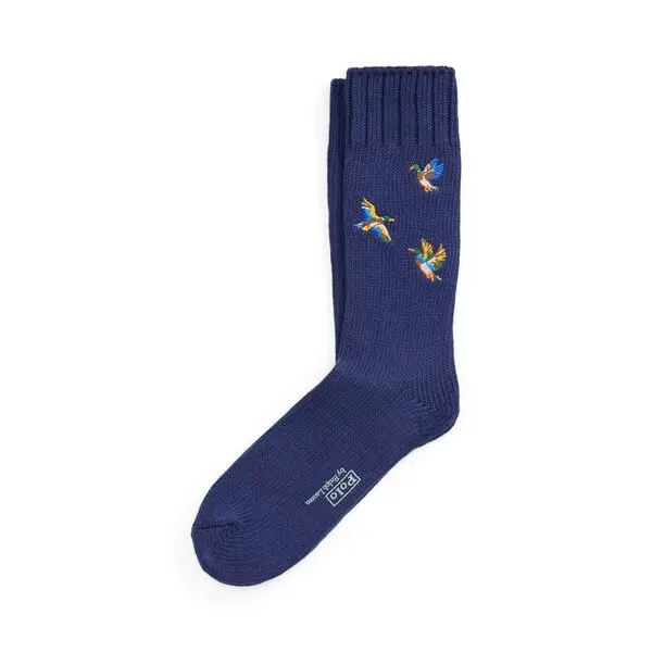 Ralph Lauren Embroidered Cotton-blend Crew Socks