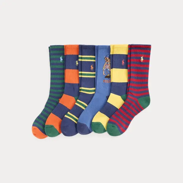 Ralph Lauren Polo Bear Cotton-blend Crew Sock 6-pack