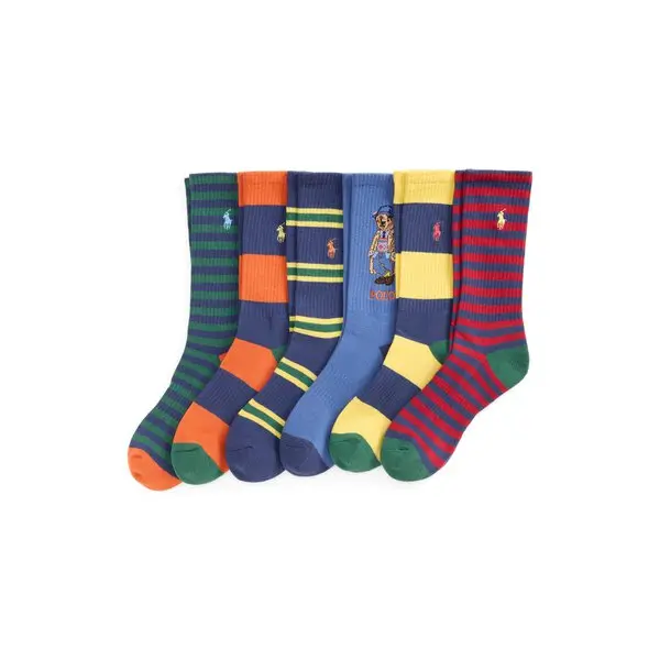 Ralph Lauren Polo Bear Cotton-blend Crew Sock 6-pack