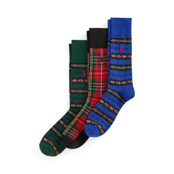 Ralph Lauren Cotton-blend Trouser Sock 3-pack - Black Multi