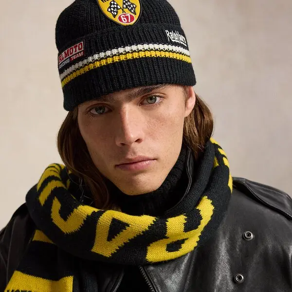 Ralph Lauren Racing Rib-knit Beanie - Black Multi