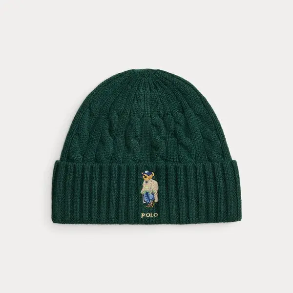 Ralph Lauren Polo Bear Wool-cashmere Beanie - Moss Agate