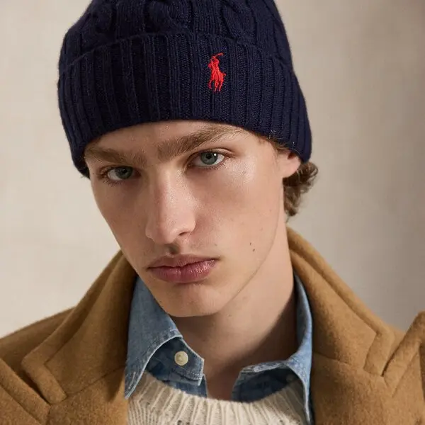 Ralph Lauren Cable-knit Wool-cashmere Beanie - Hunter Navy