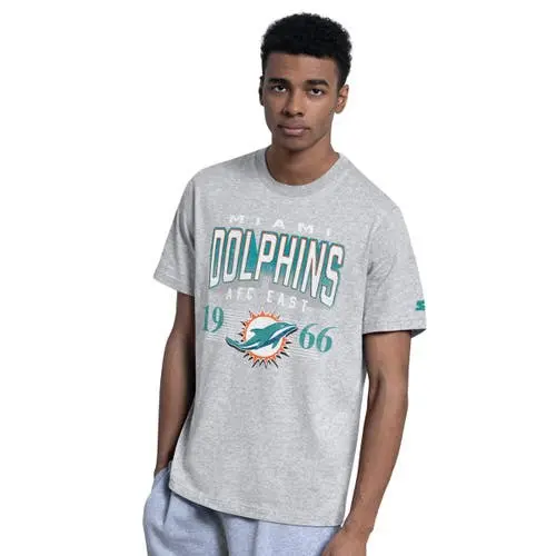 STARTER Heather Gray Miami Dolphins Two-pack Logo T-shirt Set - Aqua