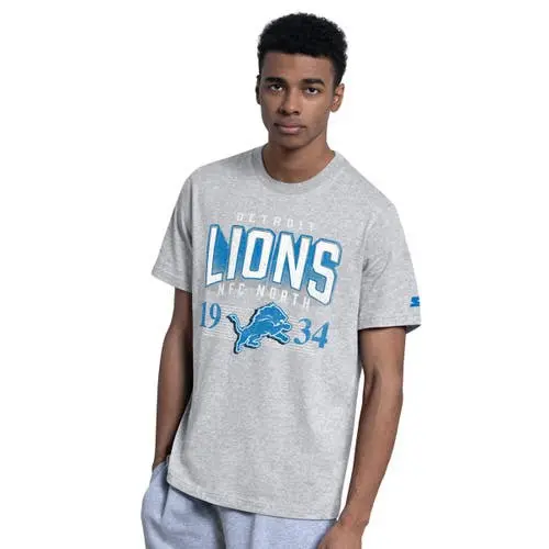 STARTER Heather Gray Detroit Lions Two-pack Logo T-shirt Set