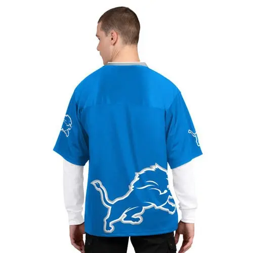 STARTER White Detroit Lions Short Sleeve & Long Sleeve T-shirt Combo Pack