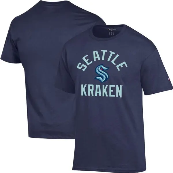 Champion Deep Sea Blue Seattle Kraken Primary Logo Jersey T-shirt