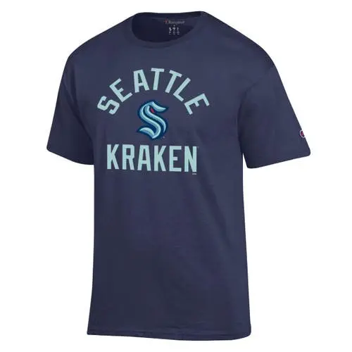 Champion Deep Sea Blue Seattle Kraken Primary Logo Jersey T-shirt