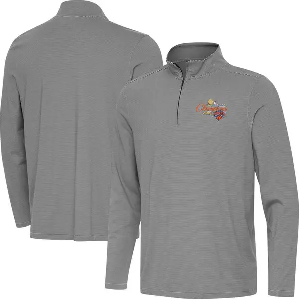 ANTIGUA New York Knicks 2026 Nba Finals Champions Official Twine Quarter-zip Pullover - Black