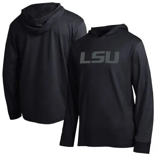 Champion Lsu Tigers Tonal All-star Long Sleeve Hooded T-shirt - Black