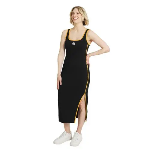 WEAR BY ERIN ANDREWS Pittsburgh Steelers Ribbed Tank Dress - Black