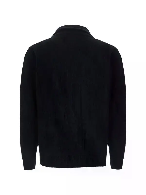 ROBERTO COLLINA Shawl-collar Ribbed-knit Cardigan