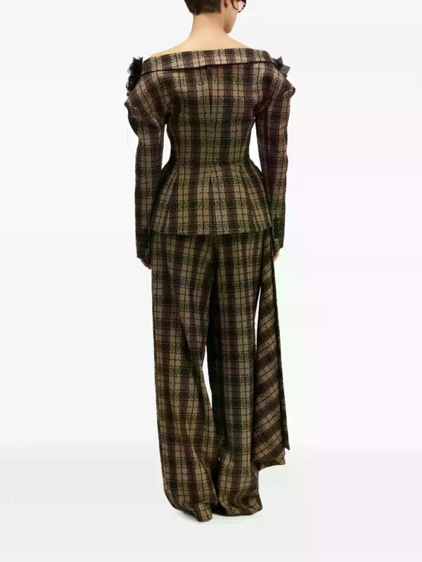 Giuseppe Di Morabito Check-pattern Draped Trousers