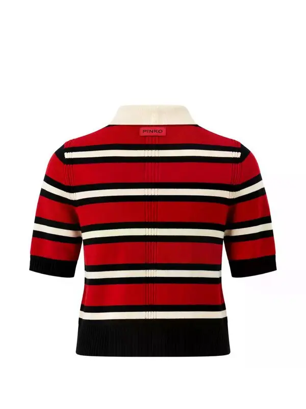 Pinko Striped Short-sleeve Polo Shirt - Red
