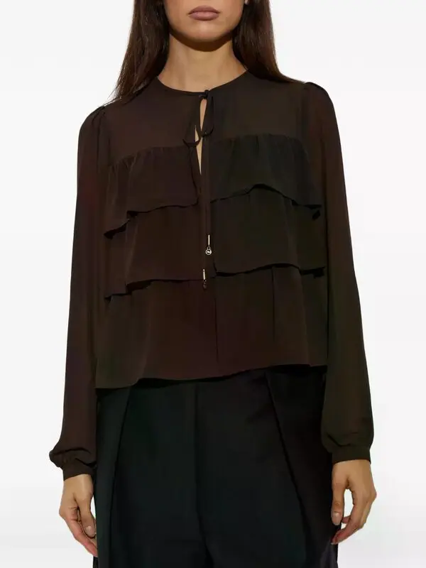 Michael Kors Ruffled Tie-neck Blouse