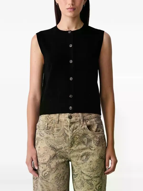 Scotch & Soda Embroidered Sleeveless Top - Black