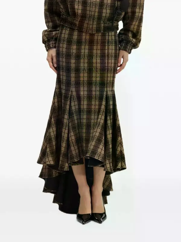 Giuseppe Di Morabito Check-pattern Asymmetric Skirt