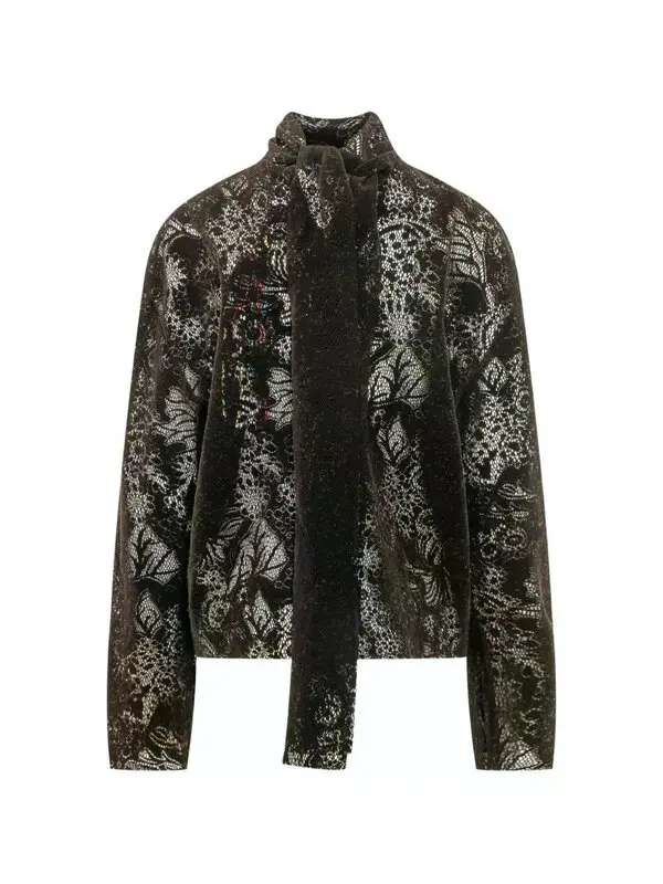 MSGM Pussy-bow Lace Blouse