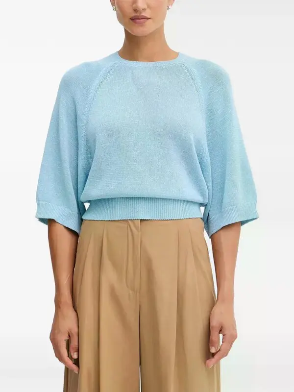 BENETTON Raglan-sleeve Ribbed-trim Sweater