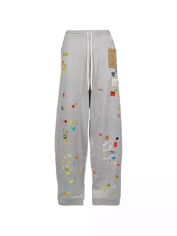 Mihara Yasuhiro Price-tag Sticker Printed Sweat Pants - Grey