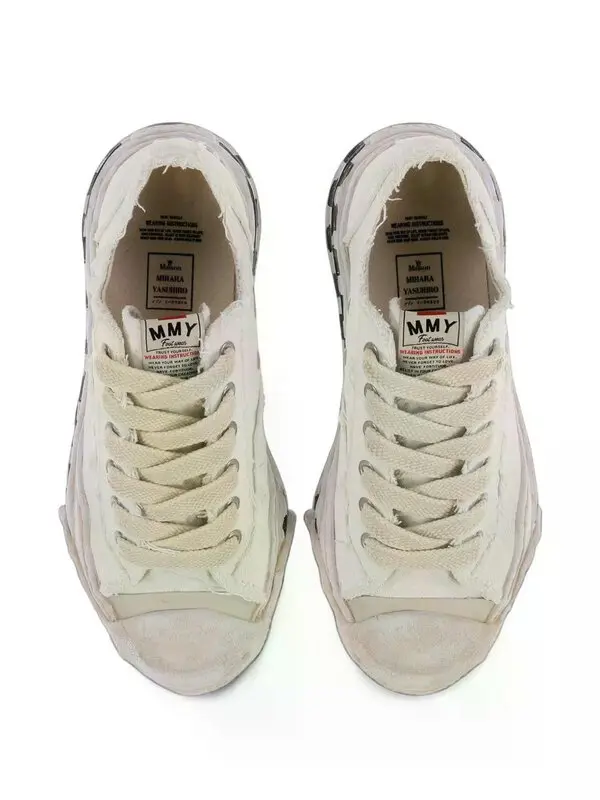 Mihara Yasuhiro Hank Og Graffiti Check Sole Canvas Low-top Sneakers