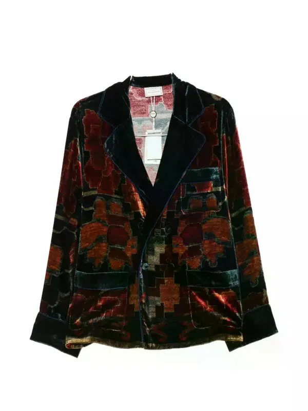 PIERRE-LOUIS MASCIA Kanpur Velvet Geometric-pattern Blazer