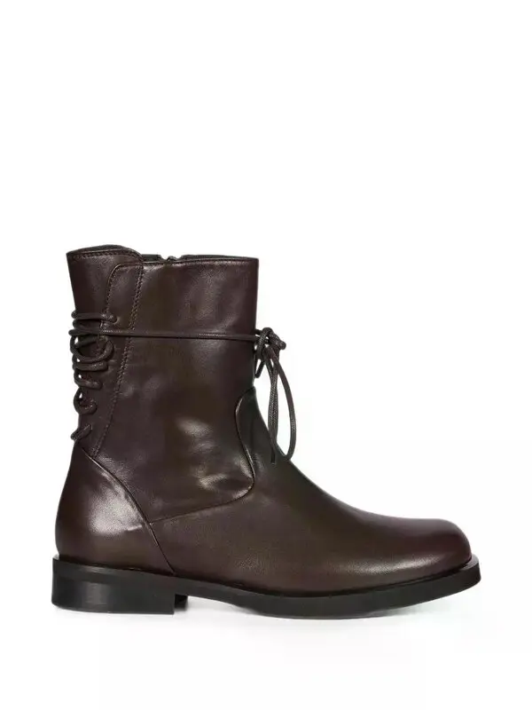 POEVE Lace-up Ankle Boots - Brown