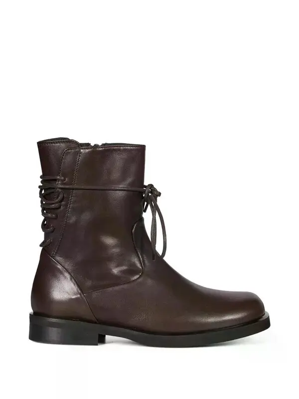 POEVE Lace-up Ankle Boots - Brown