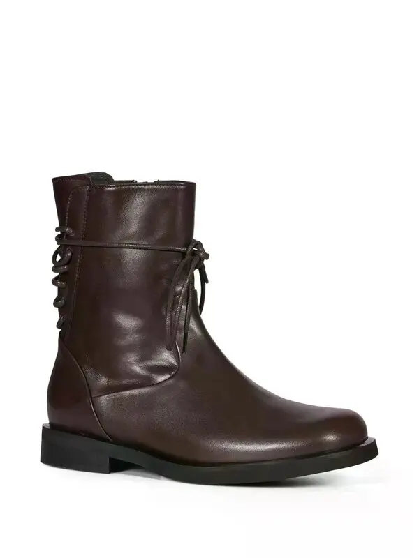 POEVE Lace-up Ankle Boots - Brown
