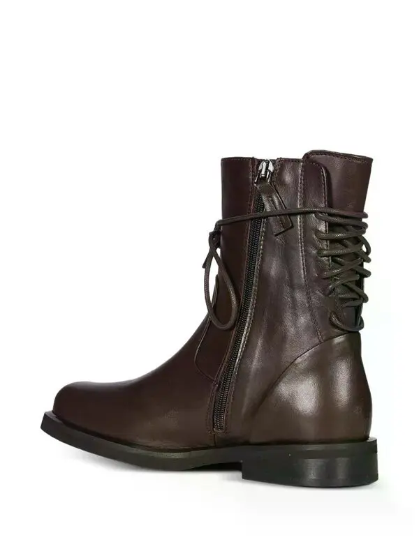 POEVE Lace-up Ankle Boots - Brown