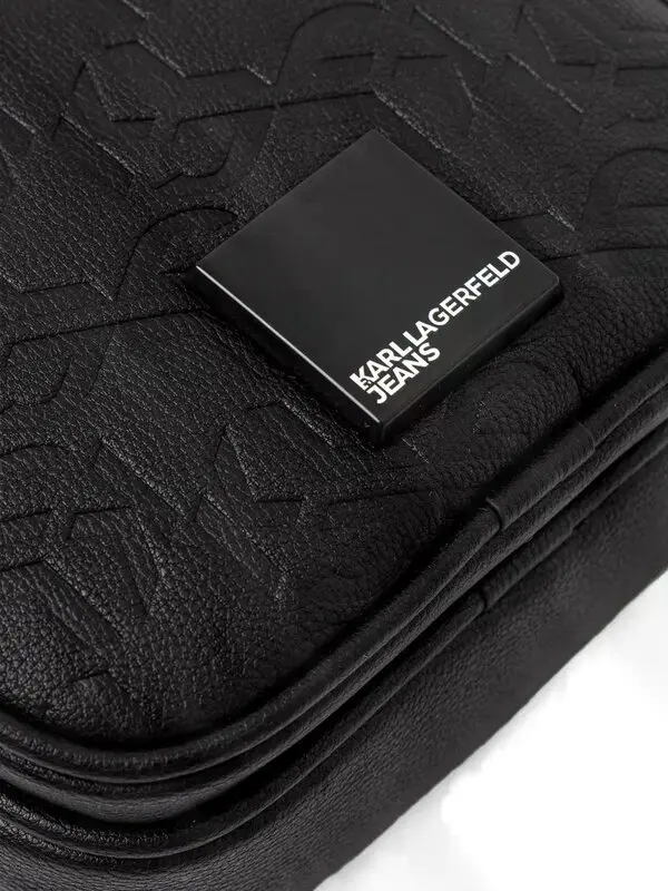 Karl Lagerfeld Monogram-embossed Messenger Bag