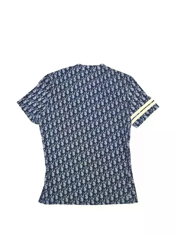 Dior 2003 Trotter-pattern Striped-sleeve T-shirt