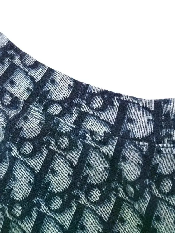 Dior 2003 Trotter-pattern Striped-sleeve T-shirt