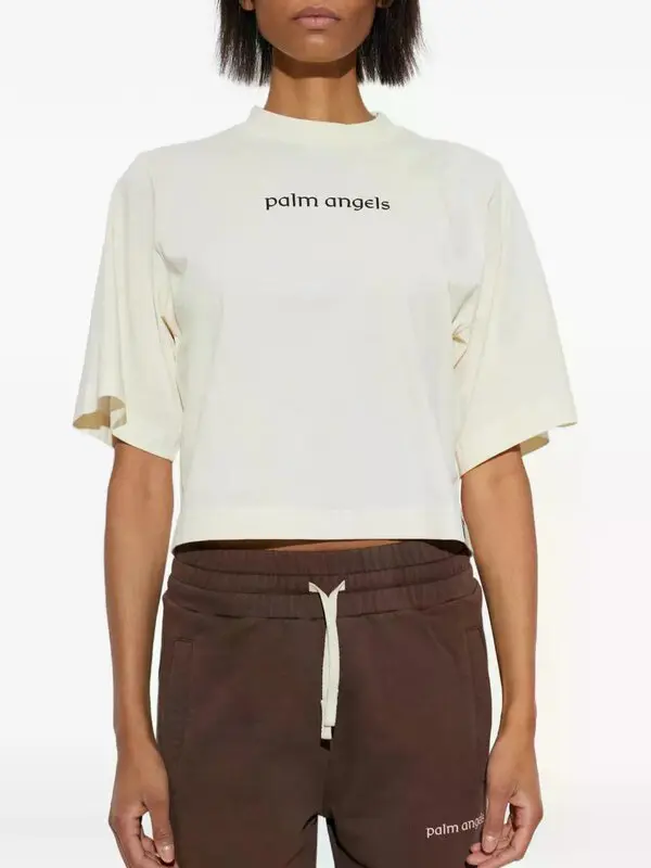 Palm Angels Logo-print Cropped T-shirt