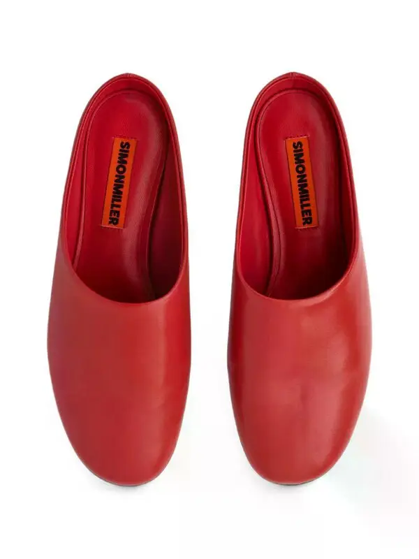 SIMONMILLER Riad Leather Mules - Red