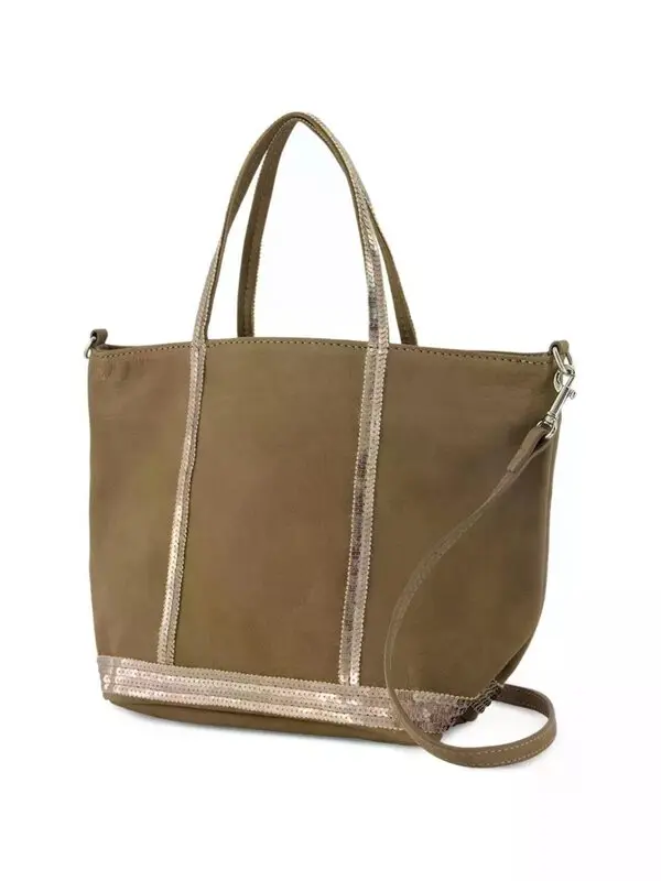 Vanessa Bruno Small Cabas Sequin-embellished Leather Tote Bag - Neutrals