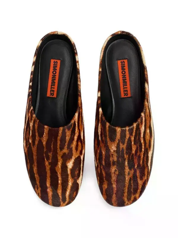 SIMONMILLER Riad Leopard-print Mules - Brown