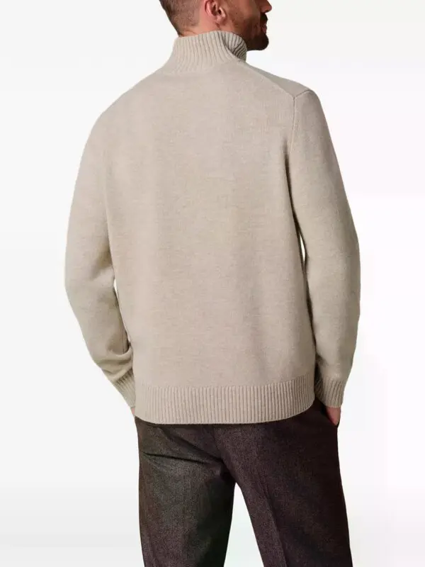 PROFUOMO Quarter-zip Ribbed-trim Sweater