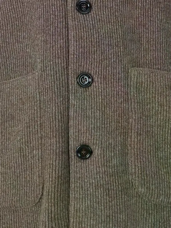 LARDINI Ribbed-knit Cashmere Jacket - Brown