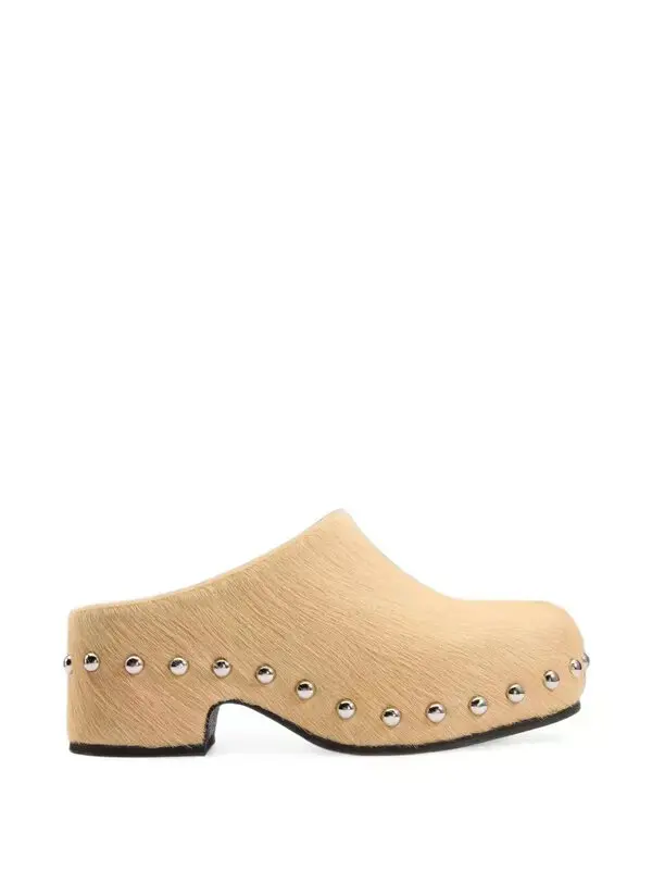 SIMONMILLER Rio Studded Haircalf Mules - Neutrals
