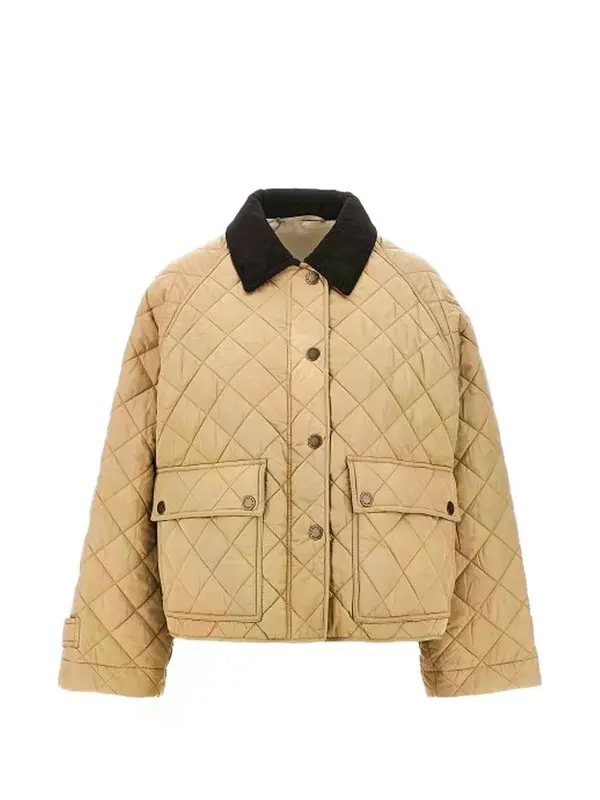 Max Mara Quilted Corduroy-collar Jacket - Neutrals